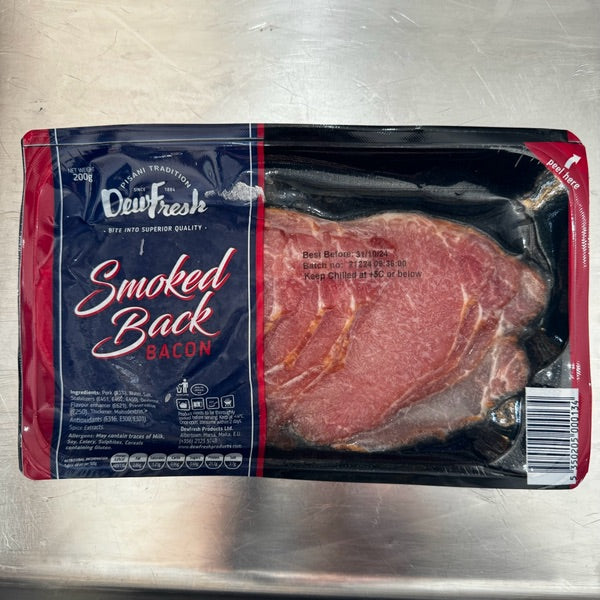 DewFresh Smoked Back Bacon 200g – Wentworth Butcher